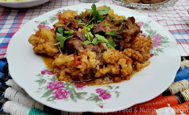 Rifi (small goat meat) with cauliflower | Cyprus Food Museum
